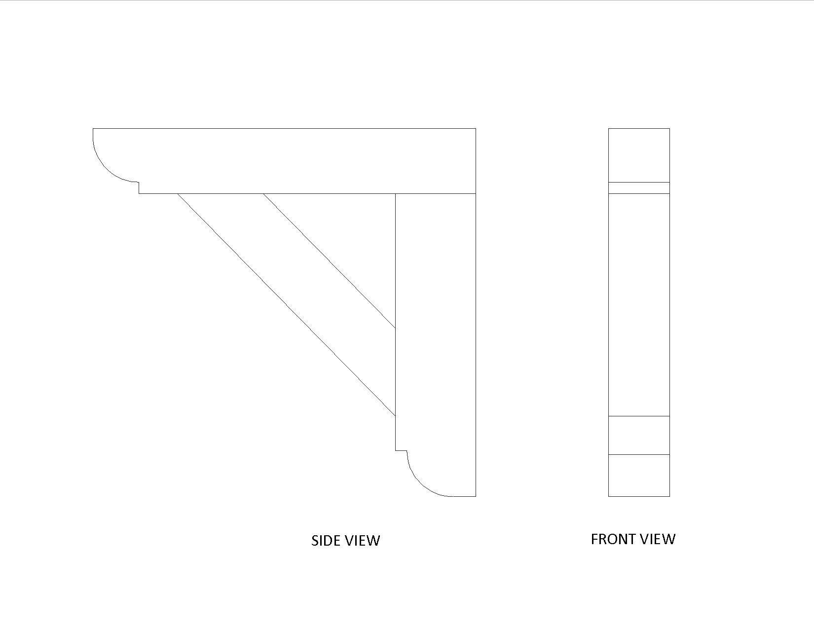 4" x 4" x 24" x 25" Doug Fir Faux Wood Bracket - Volterra Architectural ...